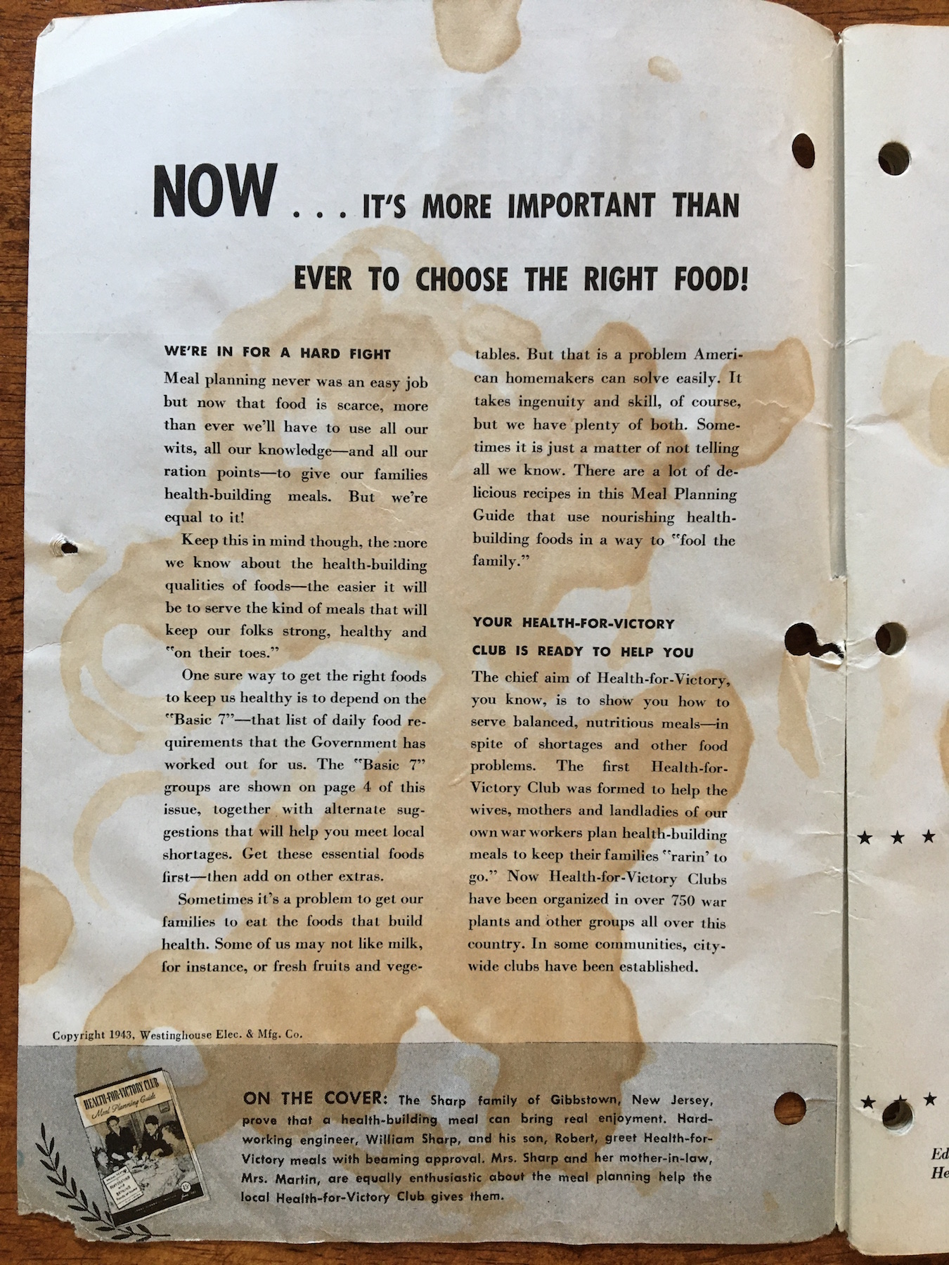 Food rationing tips from WWII: Health-For-Victory Meal Planning Guide